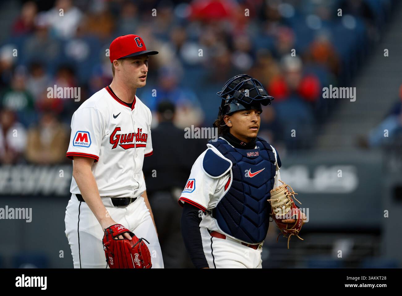 April 12, 2025: Cleveland Guardians pitcher Tim Herrin (29) and ...