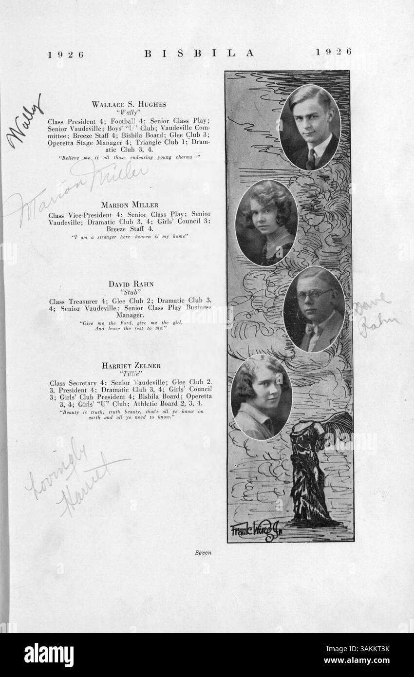 The 'Bisbila 1926' yearbook from University High School documents the ...