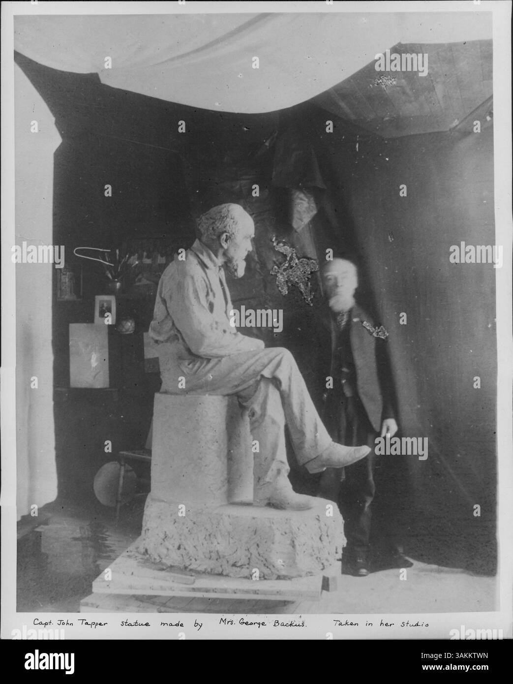The statue of Captain John Tapper, sculpted by Mrs. George J. Backus ...