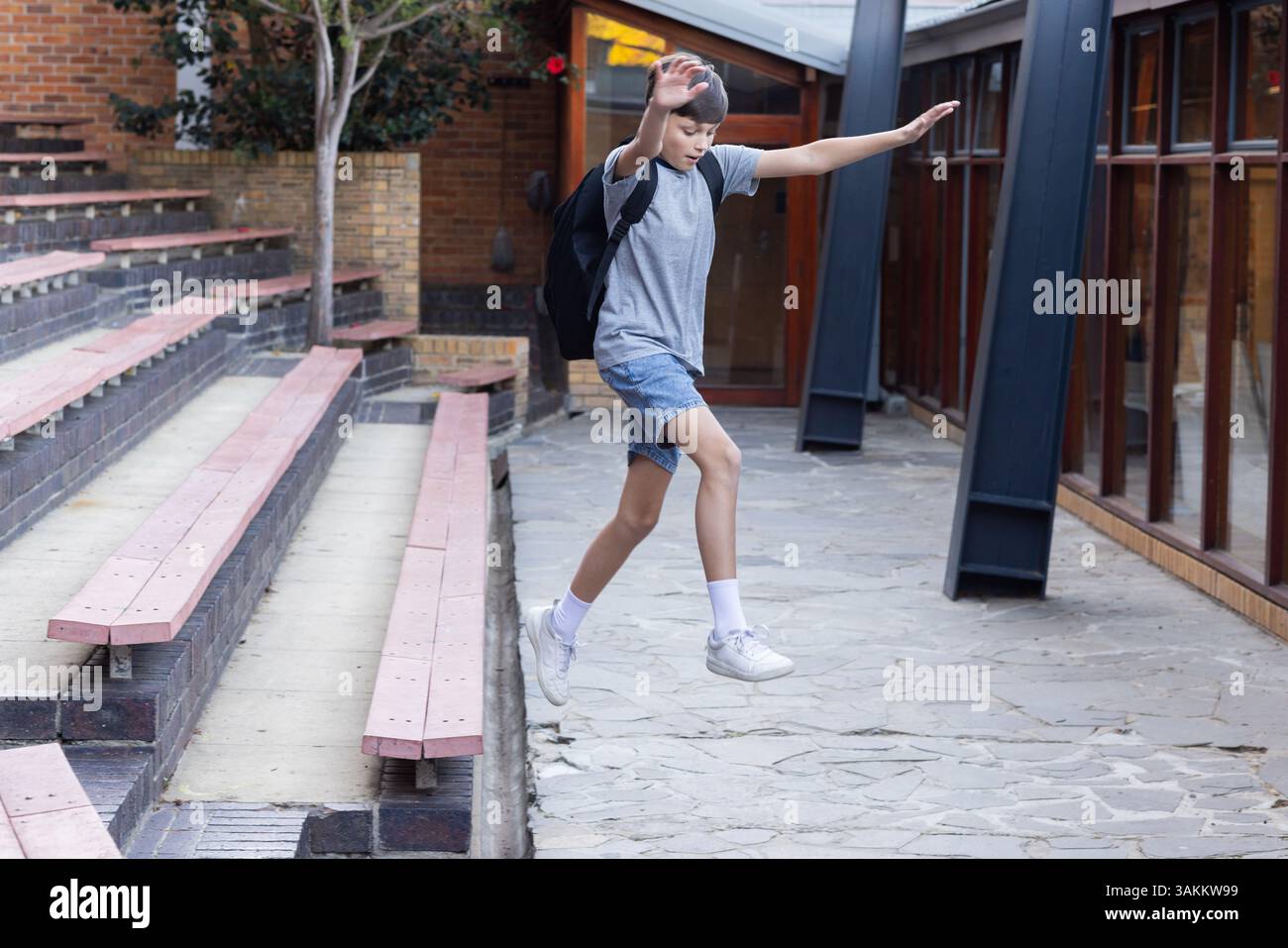 Student jumping steps hi-res stock photography and images - Alamy