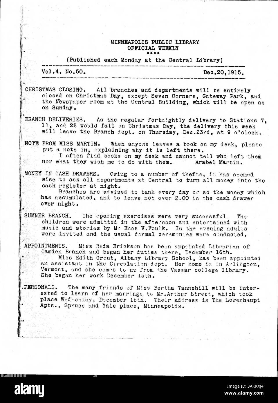 The 1915 Minneapolis Public Library Bulletin provides vital operational ...