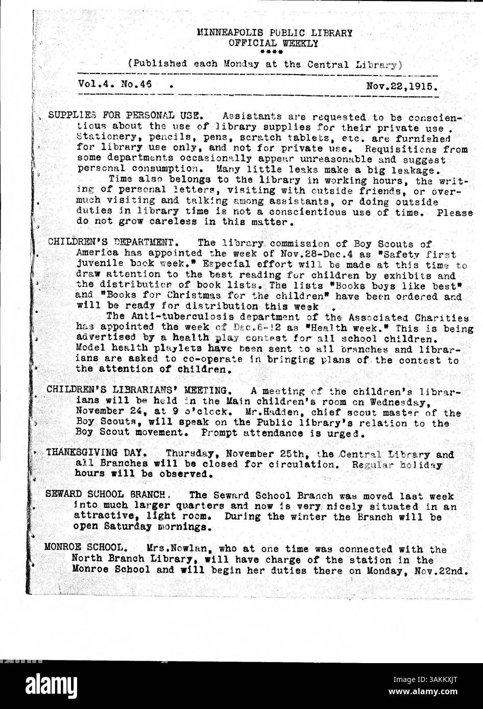 The 1915 edition of the Minneapolis Public Library Official Bulletin ...