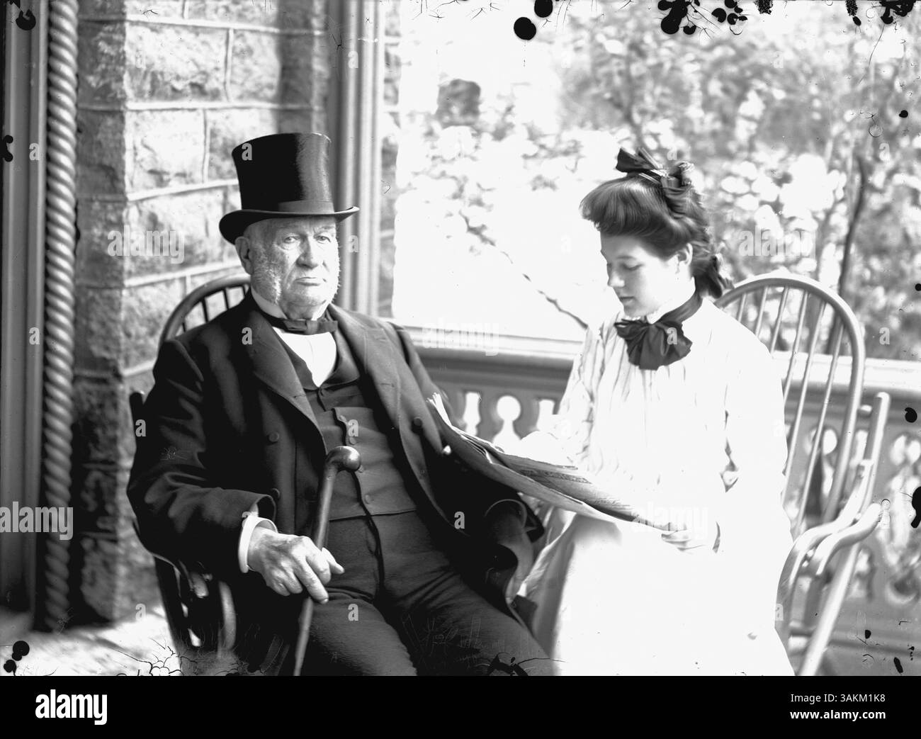 Governor Alexander Ramsey is shown with his granddaughter Laura Furness ...