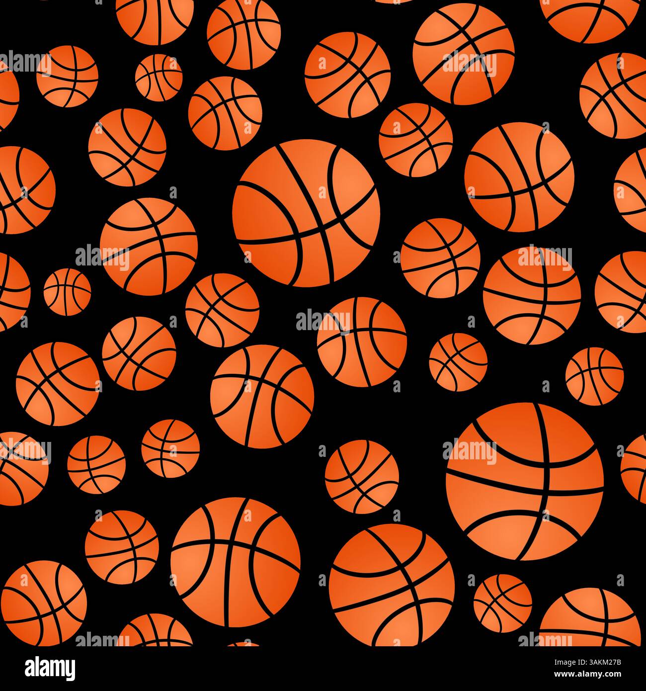 Basketball balls seamless pattern. Sports vector background. Vector ...