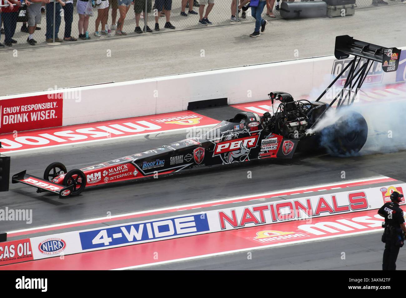 LAS VEGAS, NV - APRIL 12: Scott Palmer (5050 TF) NHRA Top Fuel Dragster ...