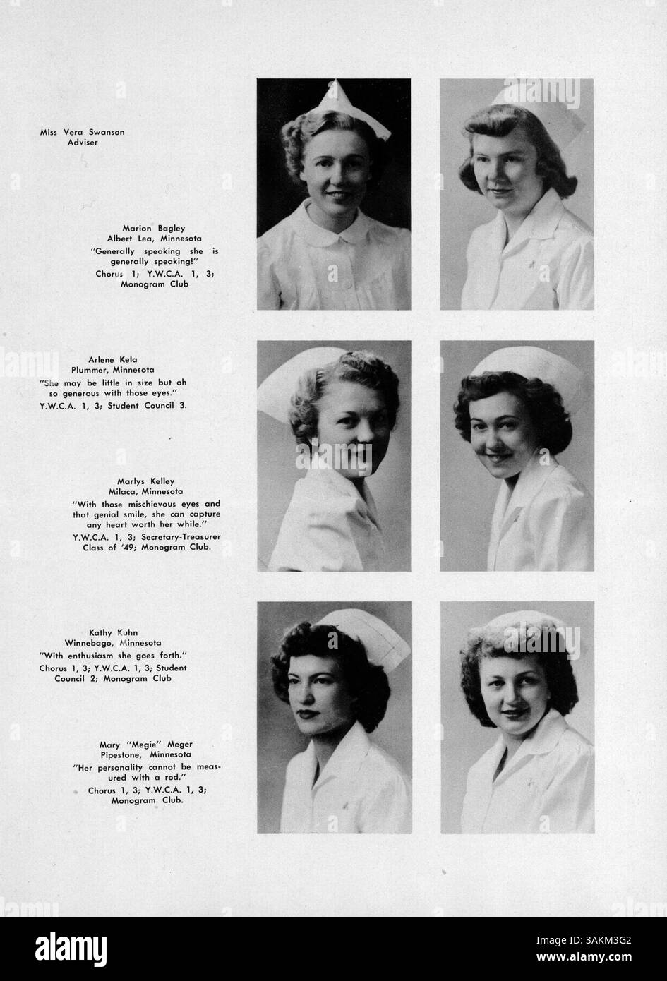 The 1949 Abbott Hospital School of Nursing Yearbook features students ...