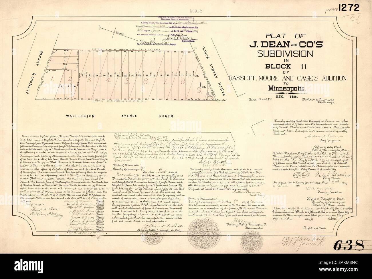This plat shows the subdivision layout of J. Dean & Co's development in ...