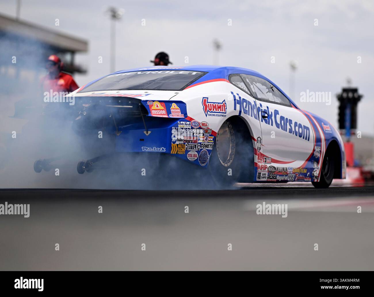 LAS VEGAS, NV - APRIL 12: Pro Stock driver Greg Anderson does his ...