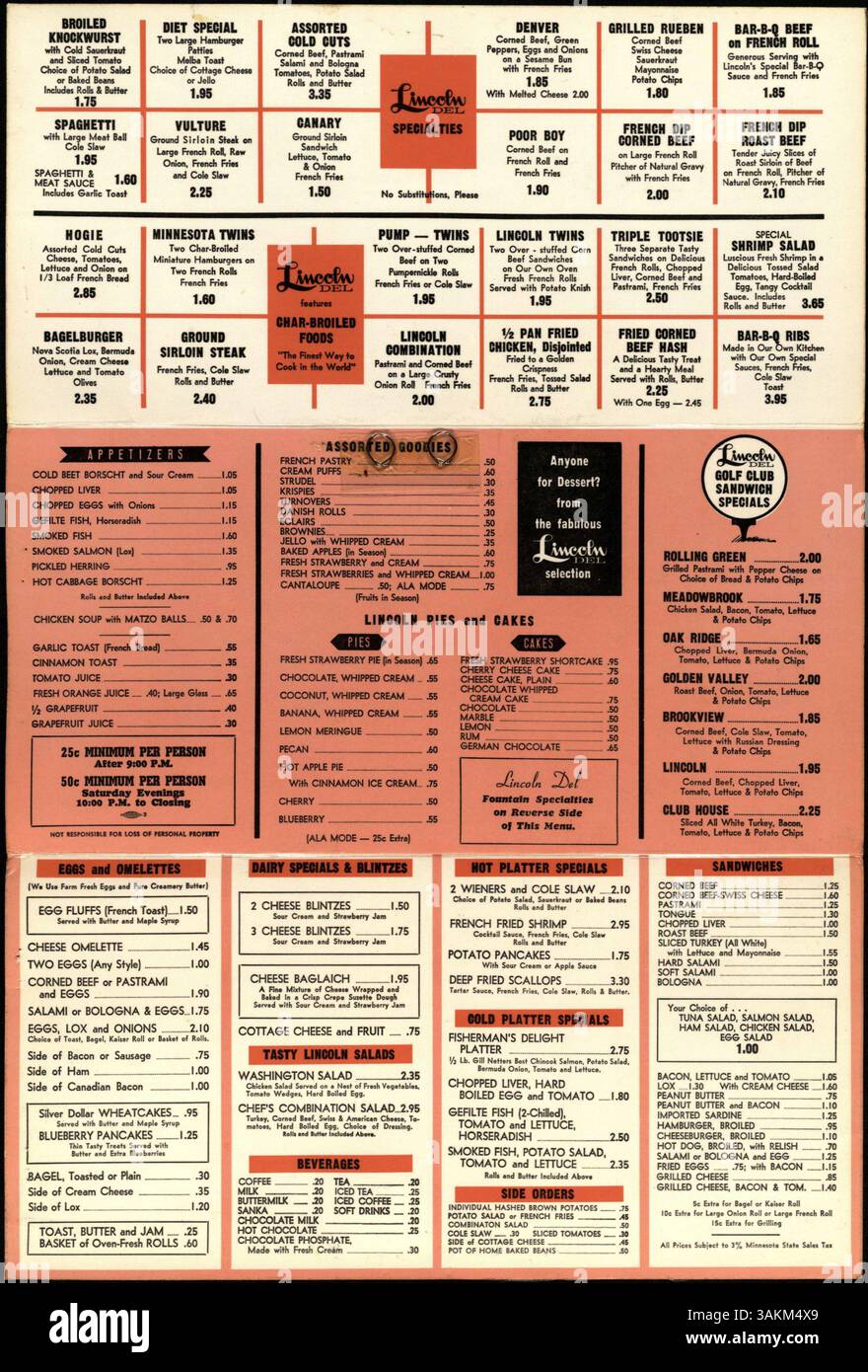 The Lincoln Del Menu from Hennepin County Library is a tri-fold ...