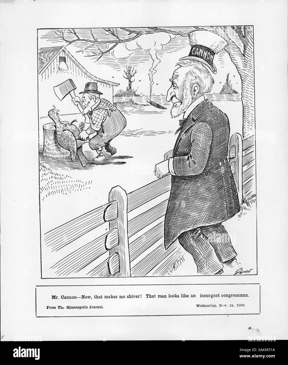 This untitled illustration depicts Speaker of the House Joseph Cannon ...