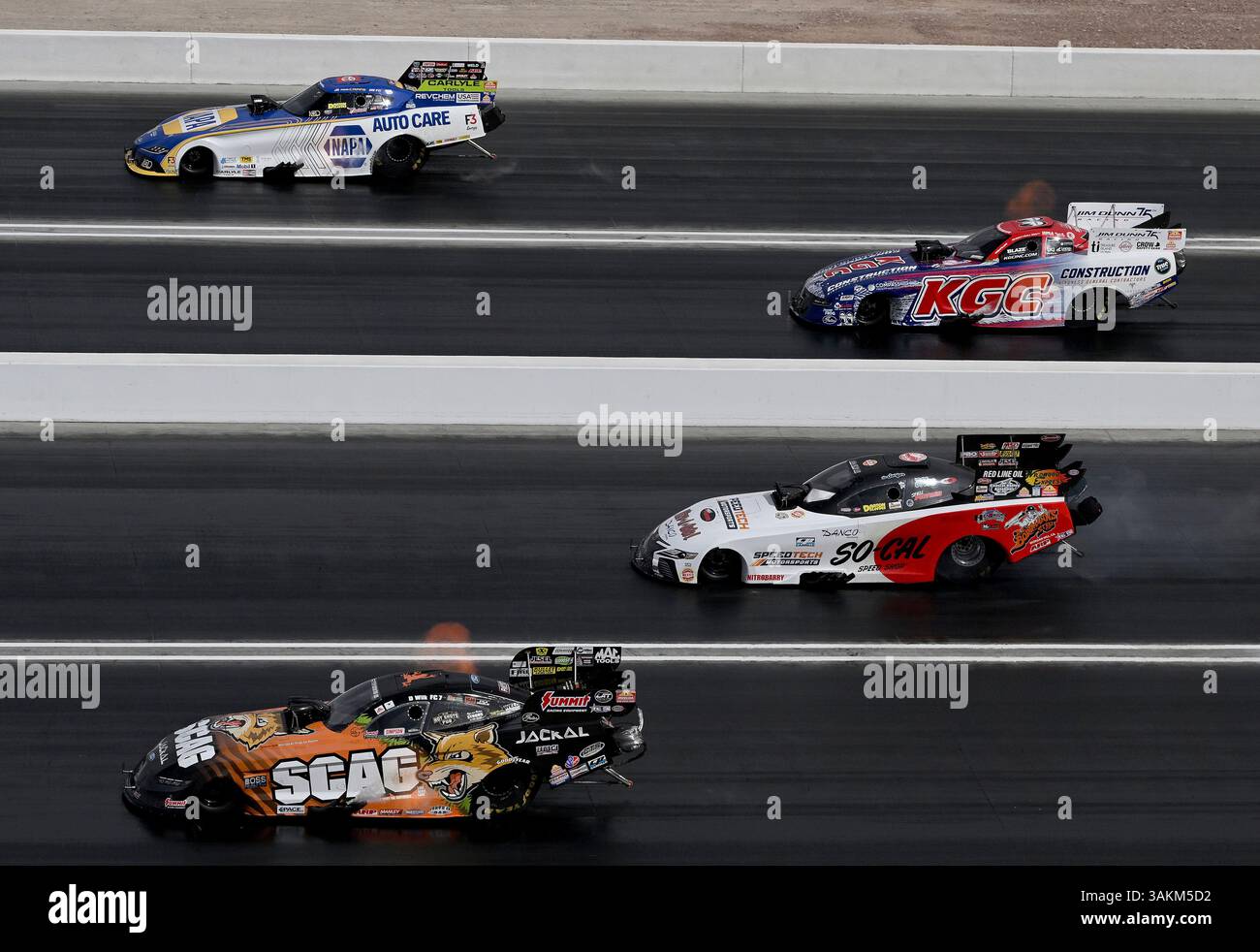 LAS VEGAS, NV - APRIL 12: Funny Car drivers, from bottom, Daniel ...
