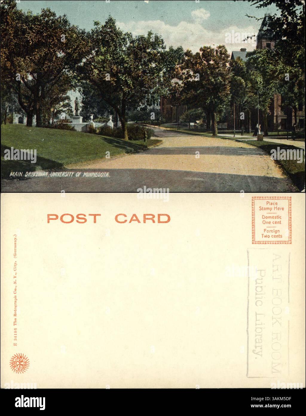 The main driveway of the University of Minnesota is depicted with the ...