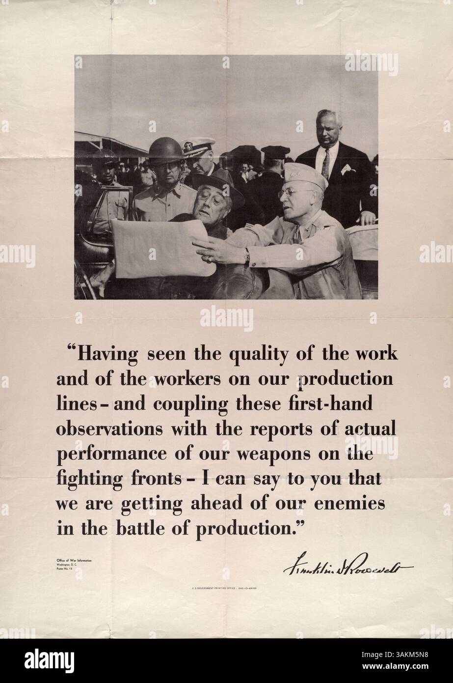 President Franklin D. Roosevelt inspects military production efforts ...