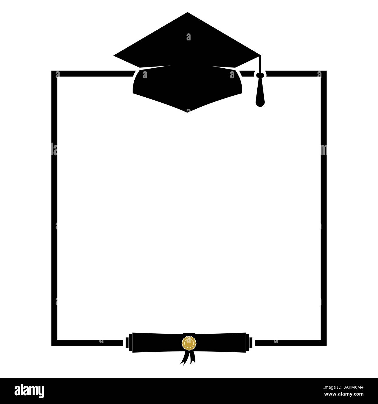 Graduation border template isolated on white. Vector frame with ...