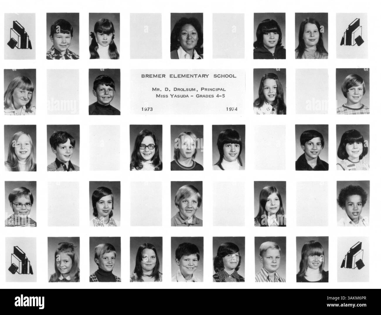 This yearbook from Bremer Elementary School (1973-1974) features class ...