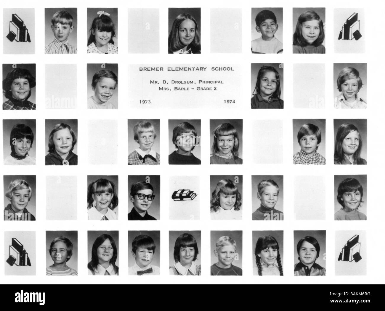 The 1973-1974 yearbook of Bremer Elementary features class photos of ...