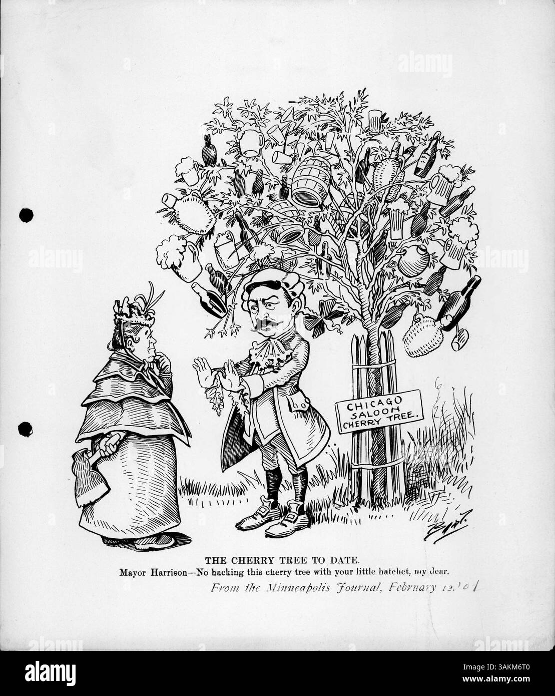 This scene shows Mayor Carter Harrison stopping Carrie Nation from ...