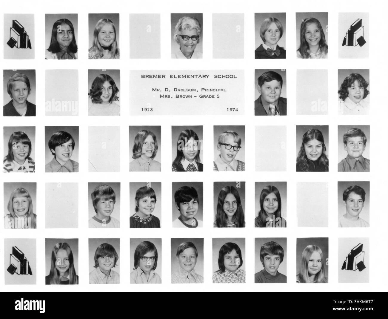 The 1974 Bremer Elementary Yearbook showcases class photos from the ...