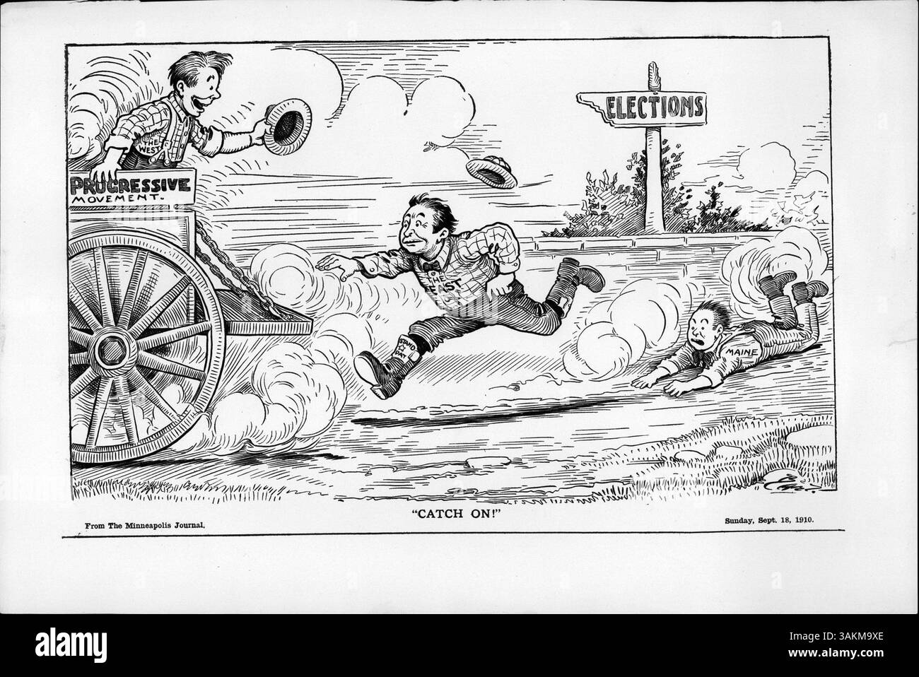 The image humorously depicts political figures in a race to join the ...