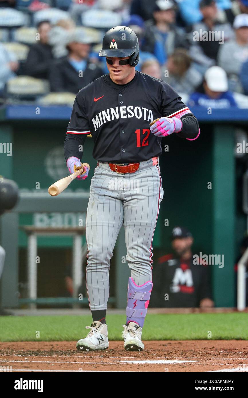Kansas City, MO, USA. 8th Apr, 2025. Minnesota Twins right fielder ...