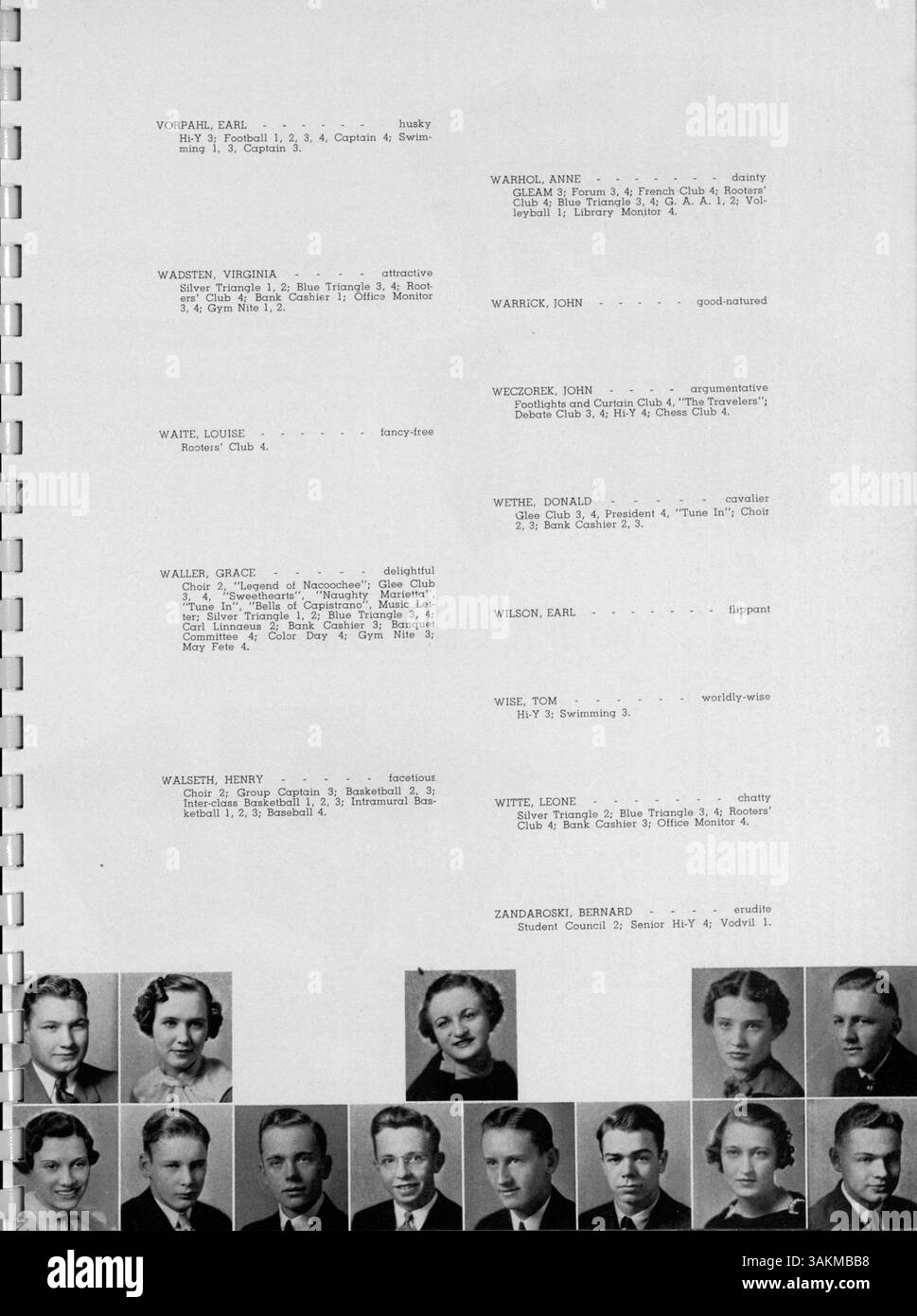 The 1937 'Wizard' yearbook from Edison High School documents student ...