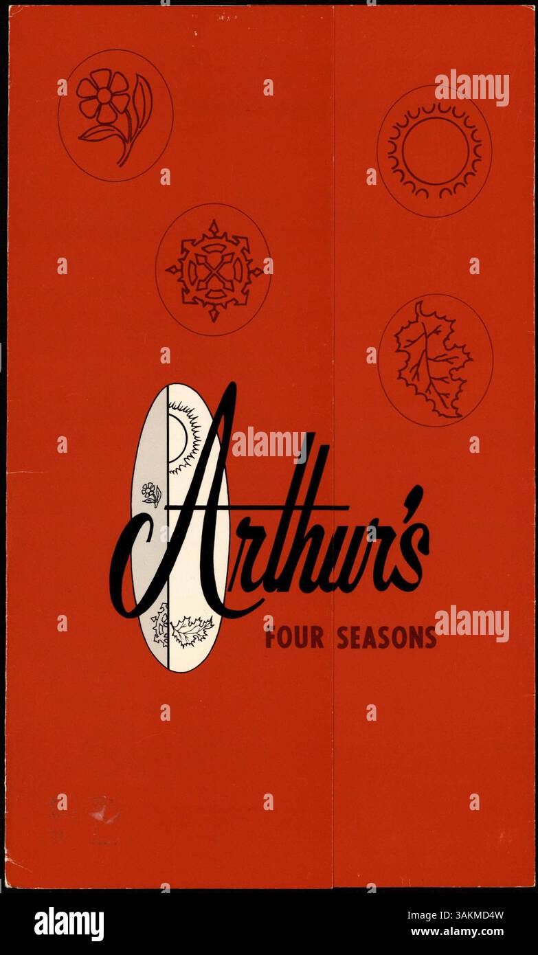 The menu for Arthur's Four Seasons features a tri-fold design on white ...
