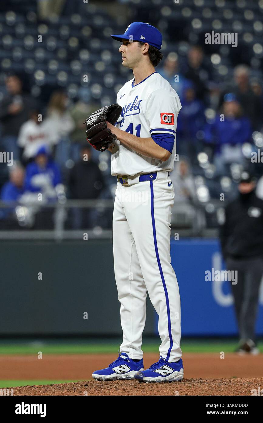 Kansas City, MO, USA. 8th Apr, 2025. Kansas City Royals relief pitcher ...