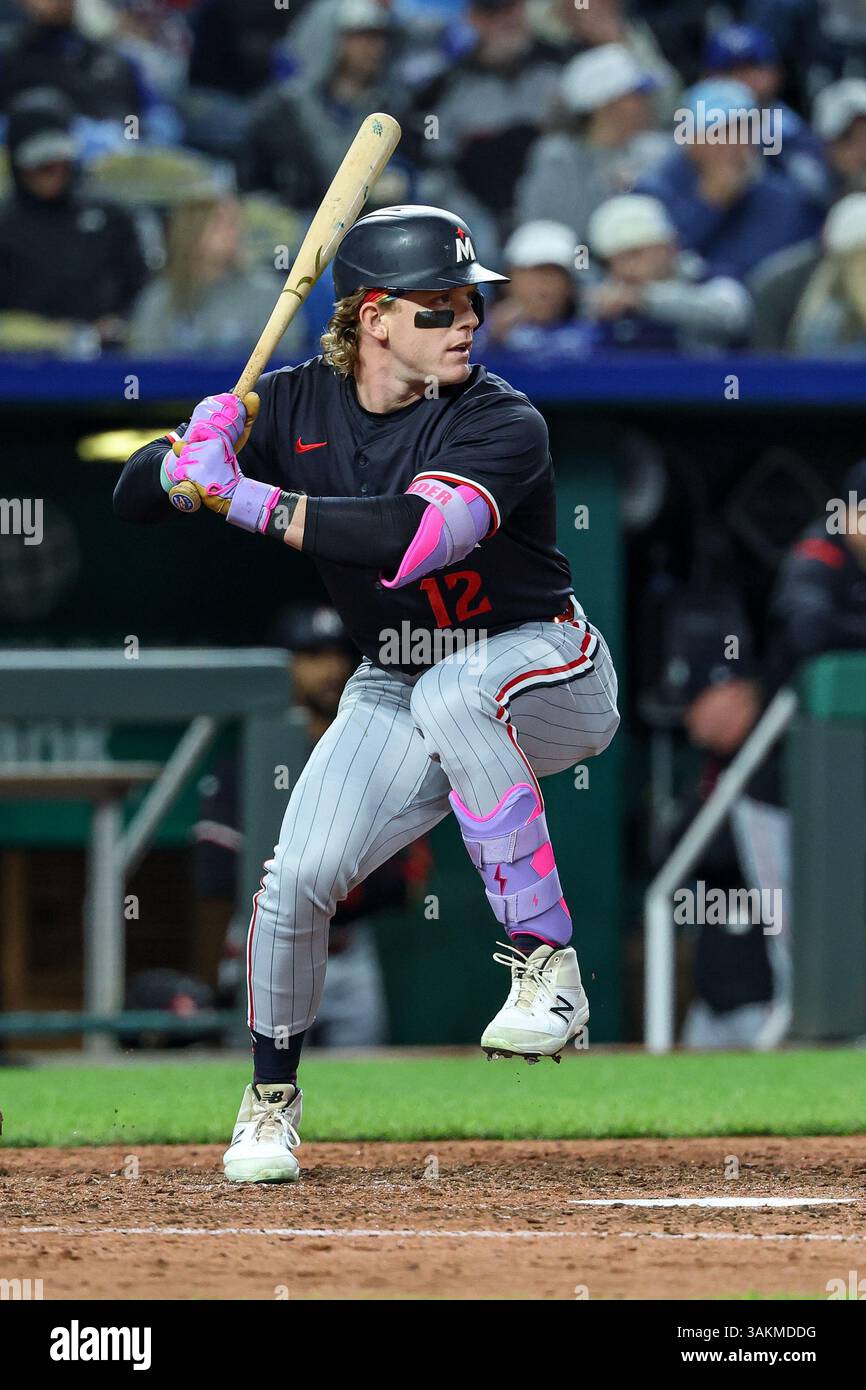 Kansas City, MO, USA. 8th Apr, 2025. Minnesota Twins right fielder ...