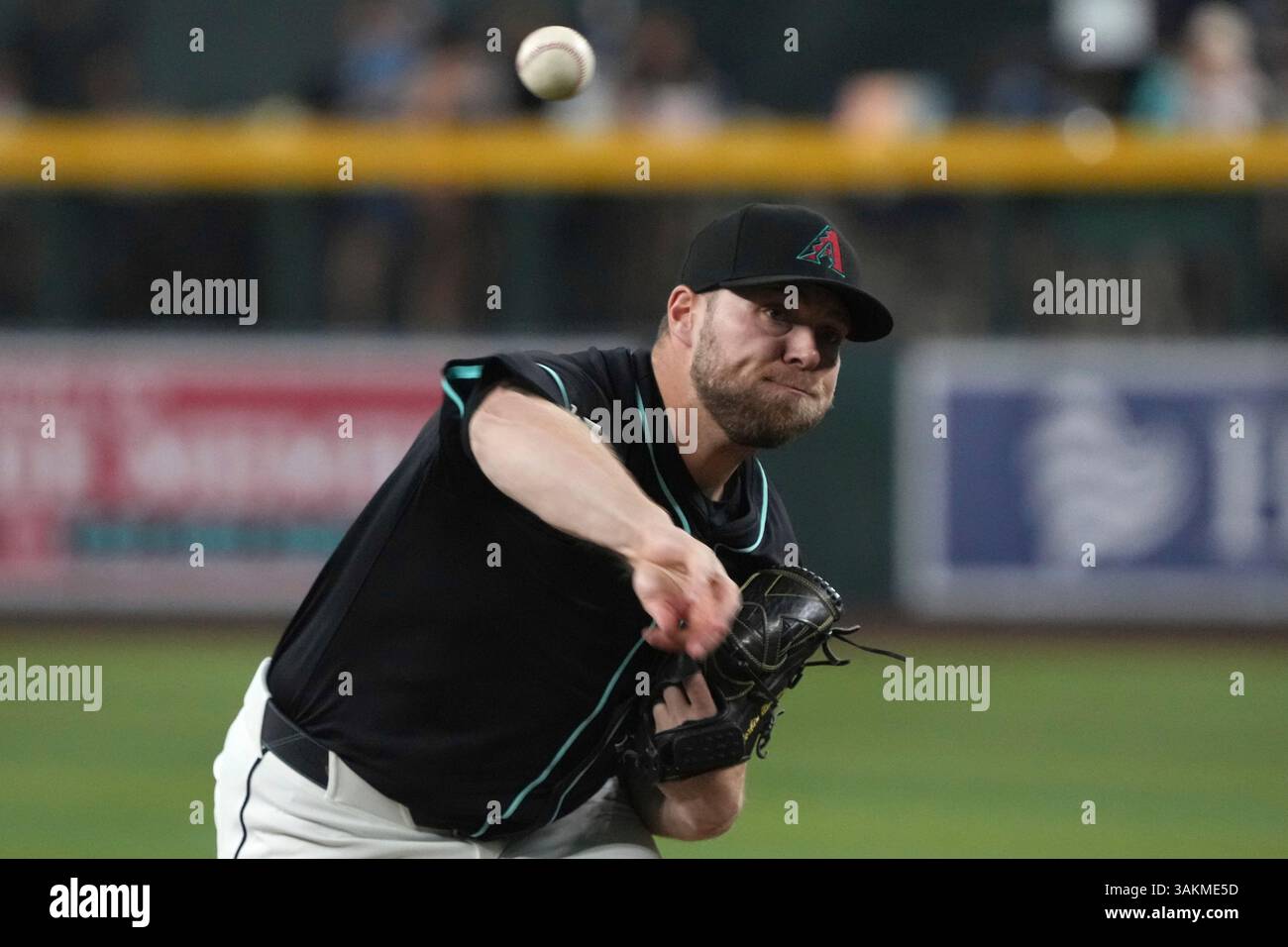 Arizona Diamondbacks pitcher Corbin Burnes throws against the Milwaukee ...