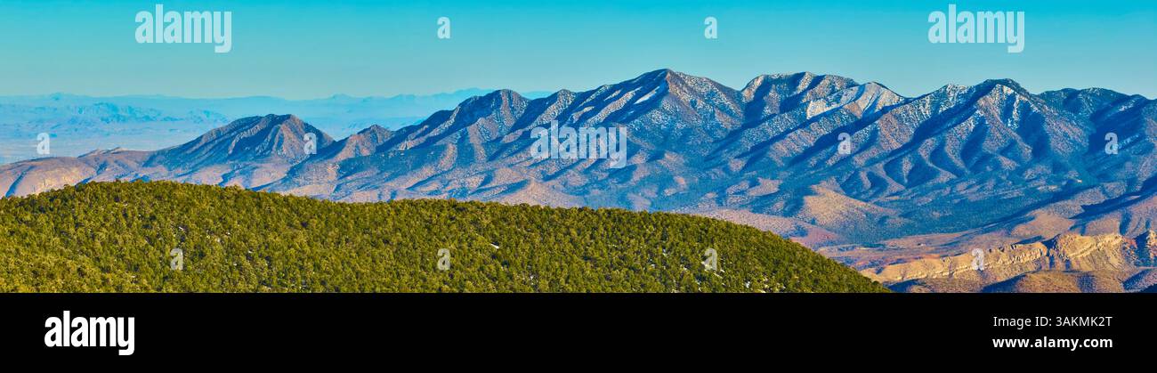 Aerial Nevada Mountain Range Panorama with Forest Contrast Stock Photo ...