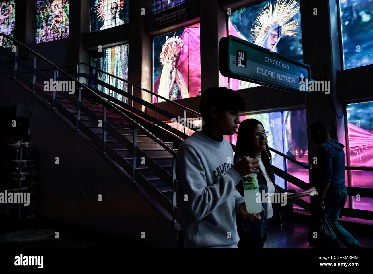 April 12, 2025, Mexico City, Cdmx, Mexico: The San LÃ Âzaro Metro is ...