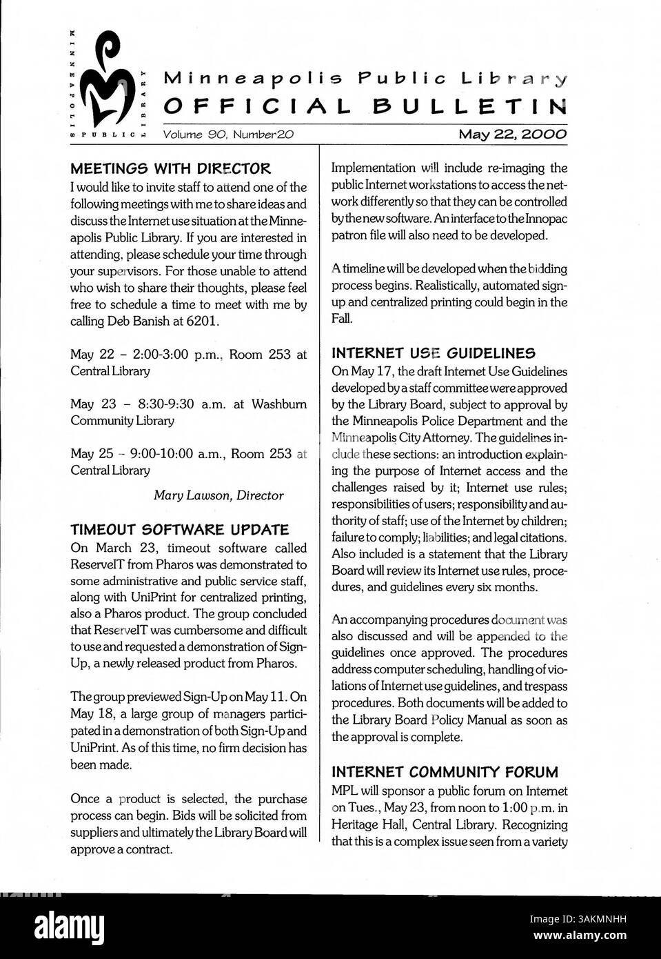 The Minneapolis Public Library Official Bulletin from 2000 delivers ...