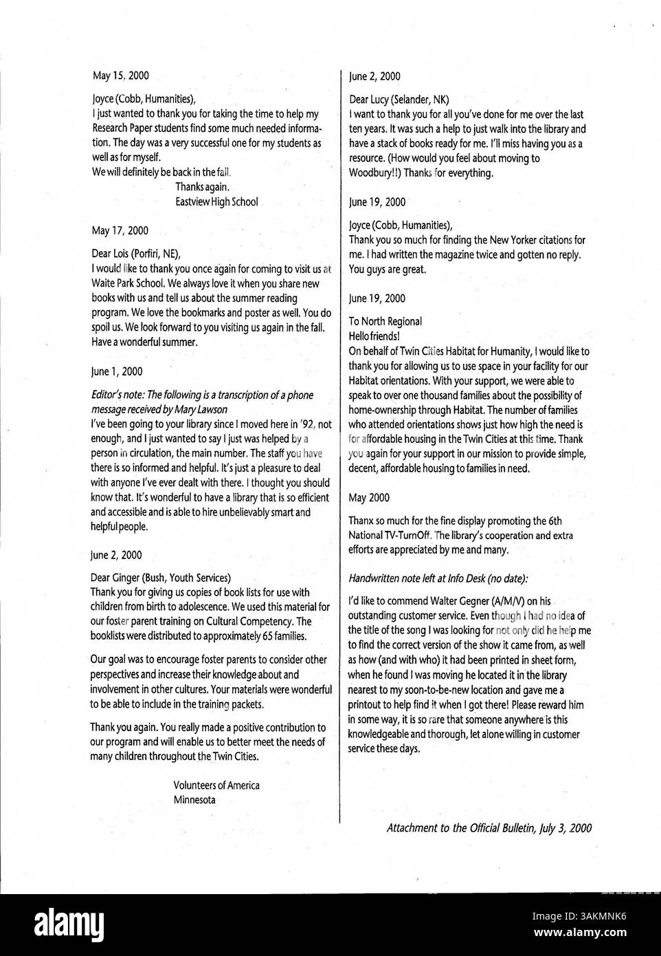 The 2000 weekly Minneapolis Public Library Official Bulletin offers ...