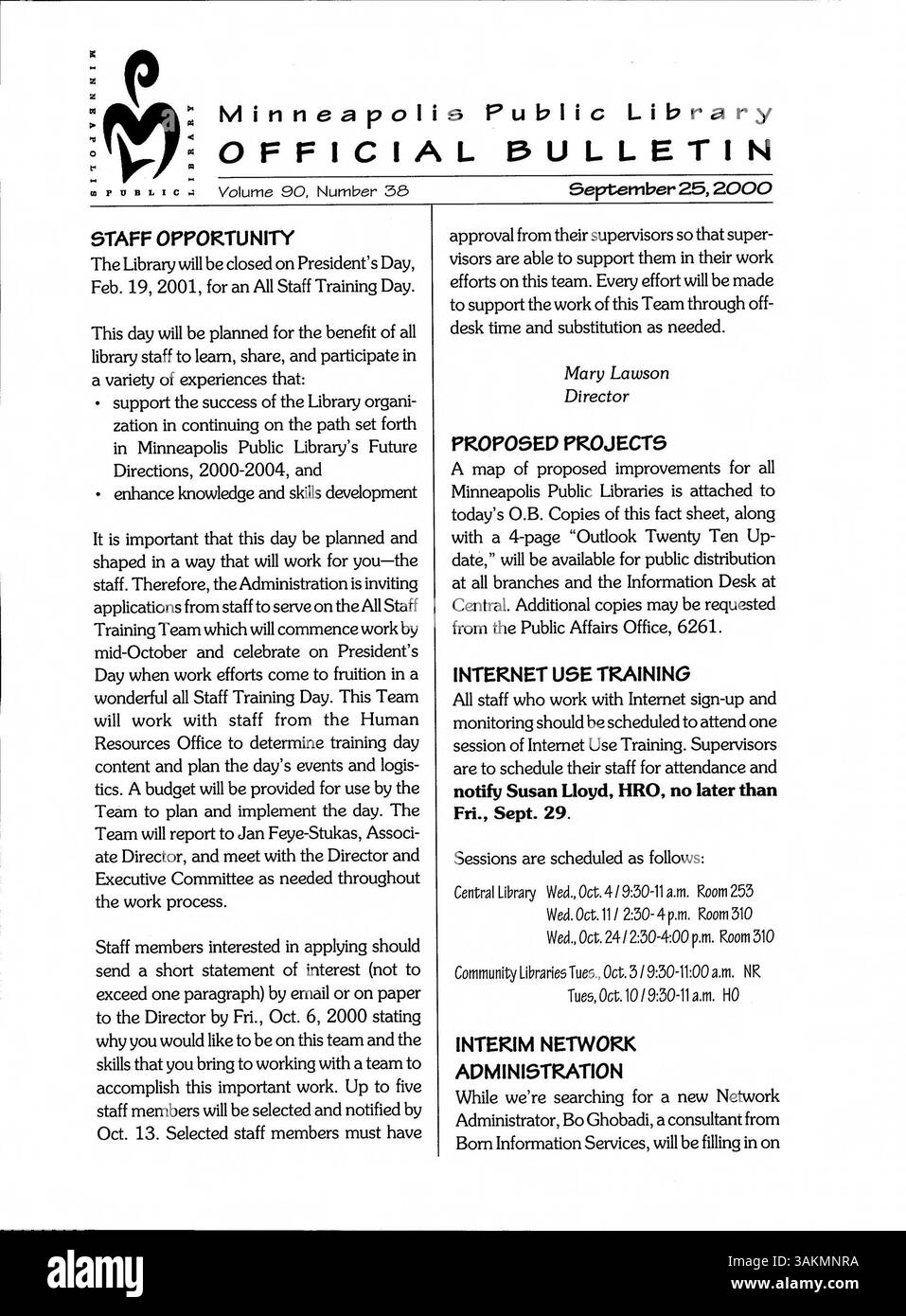 This 2000 edition of the Minneapolis Public Library Official Bulletin ...