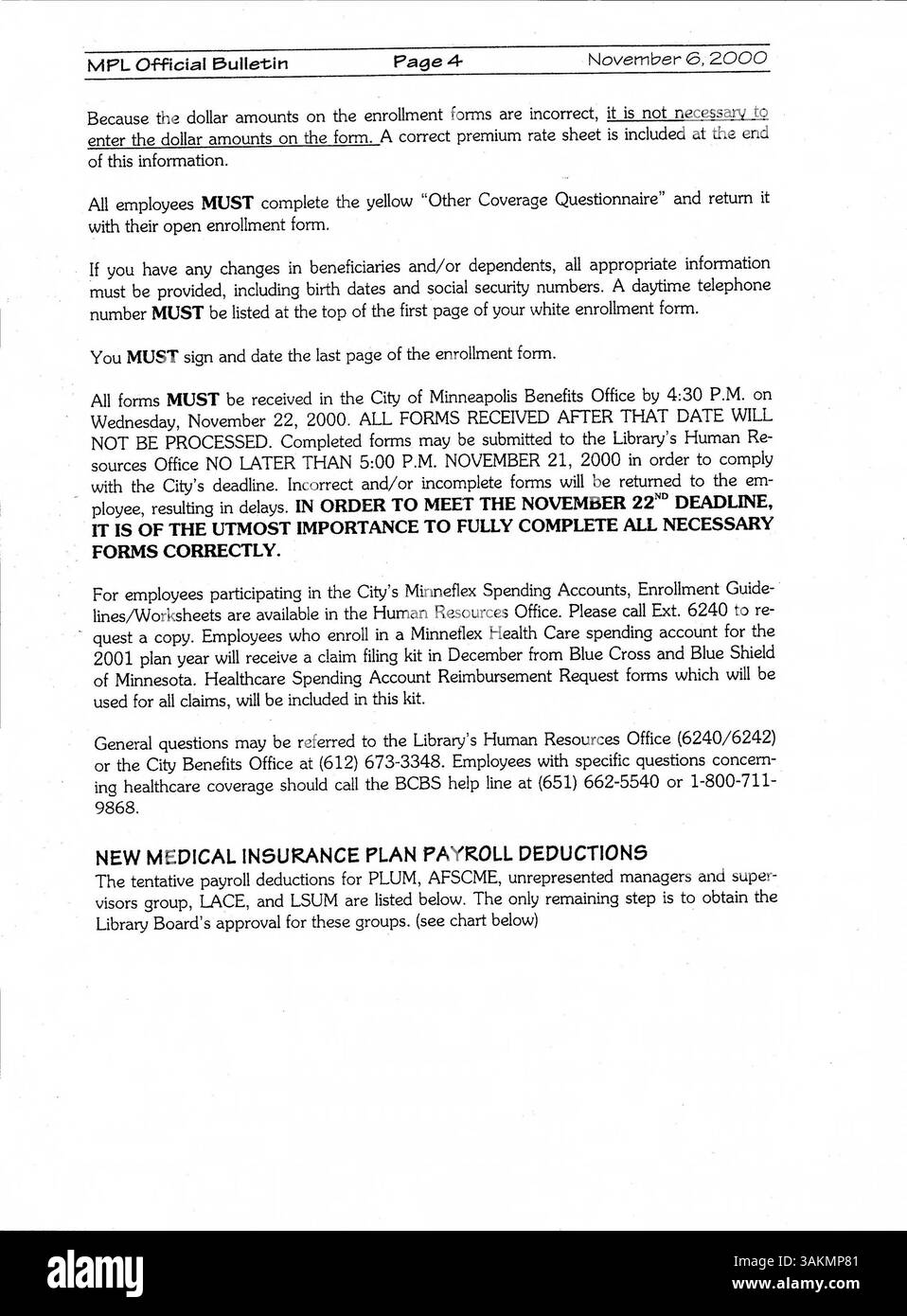 This weekly bulletin from 2000 provides Minneapolis Public Library ...