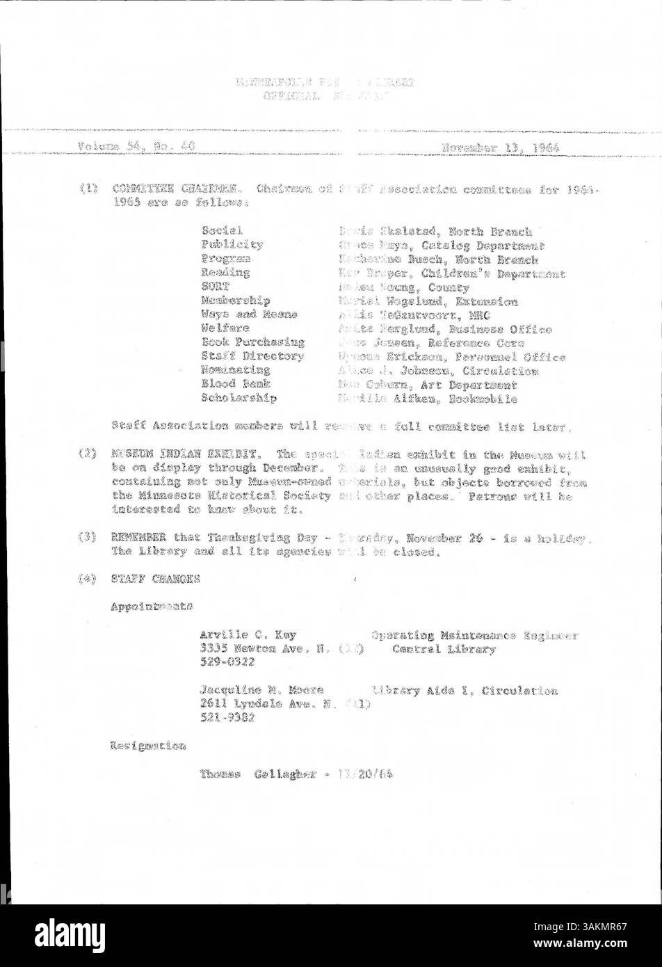 This Minneapolis Public Library Official Bulletin from 1964 offers key ...