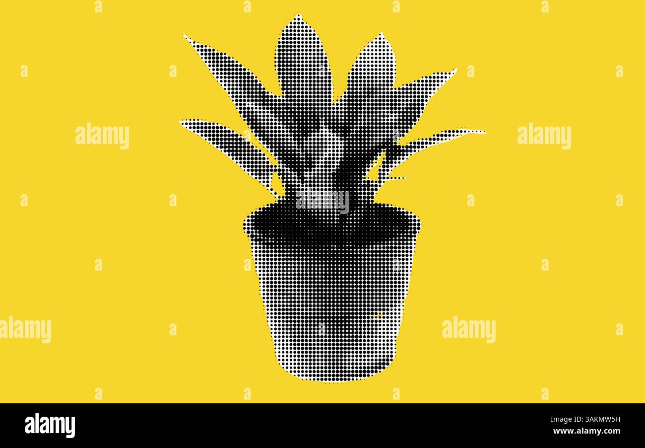 Collage vibrant halftone plant hi-res stock photography and images - Alamy