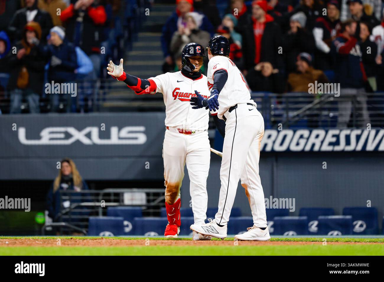 Cleveland, Ohio, USA. 12th Apr, 2025. Cleveland Guardians shortstop ...