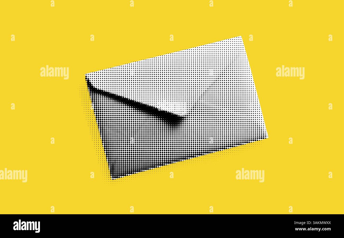 Exploration of color and form in a halftone collage featuring a white ...