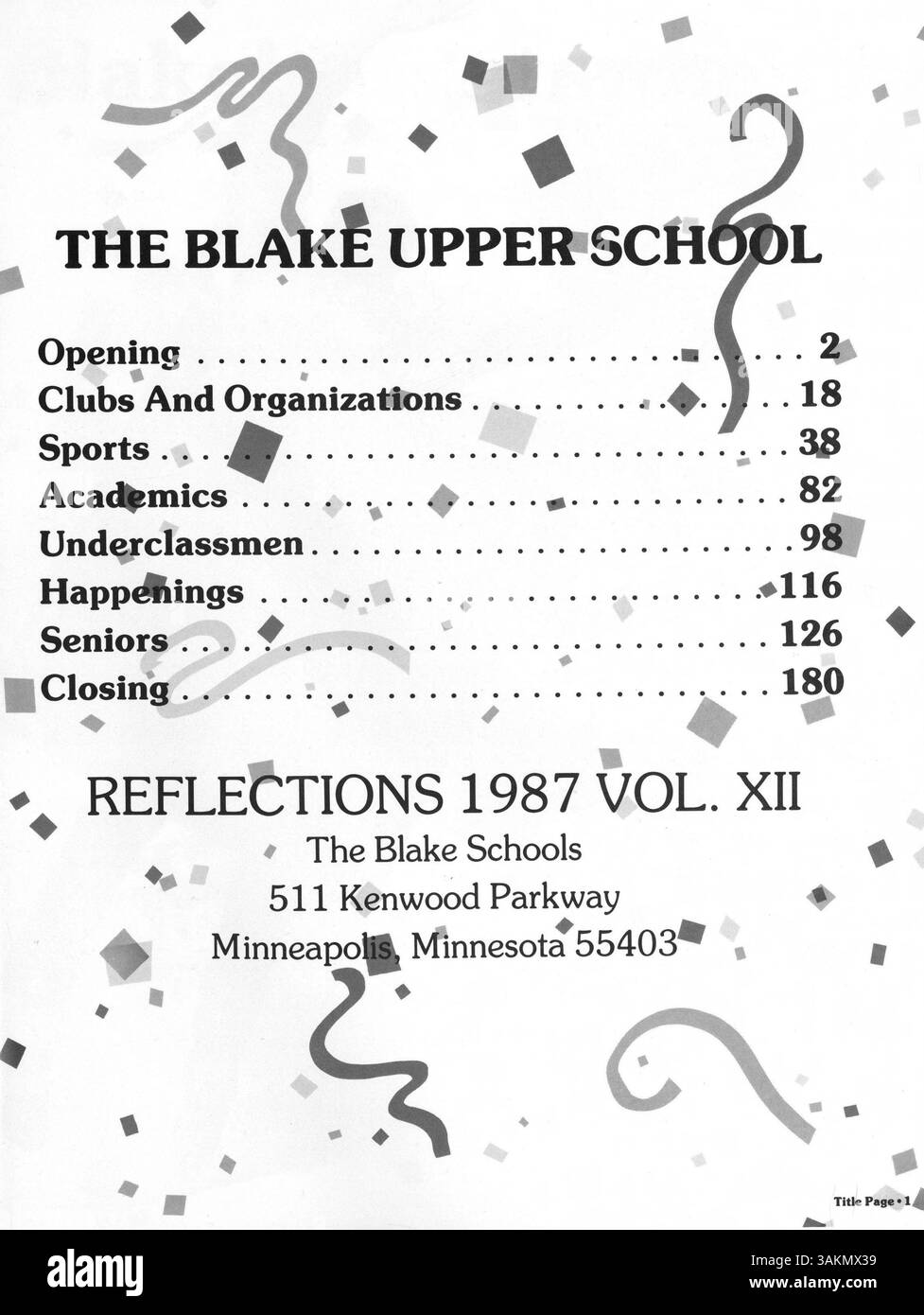 'Reflections 1987,' the Blake Yearbook, highlights the achievements ...