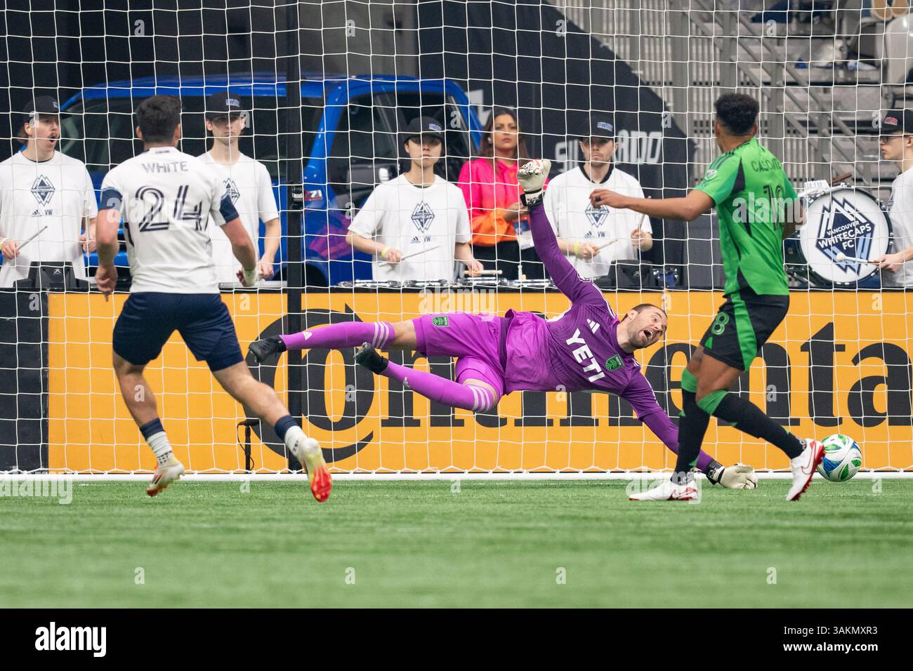 Vancouver, Canada. 12th Apr, 2025. Vancouver Whitecaps' Brian White (24 ...