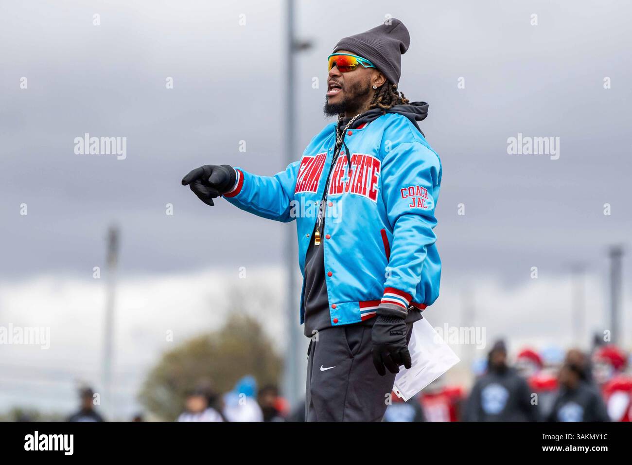 April 12, 2025, Dover, Delaware, U.S.A.: Delaware State head coach ...