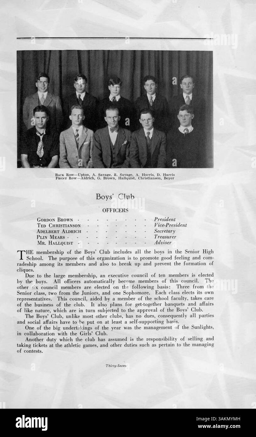 The 1930 yearbook from University High School includes sections on ...