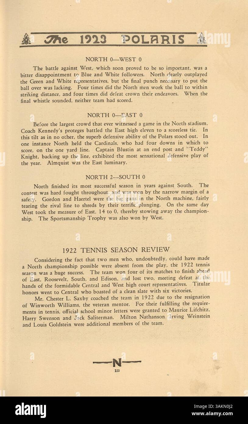 The 1923 edition of the Polaris yearbook, published by North High ...