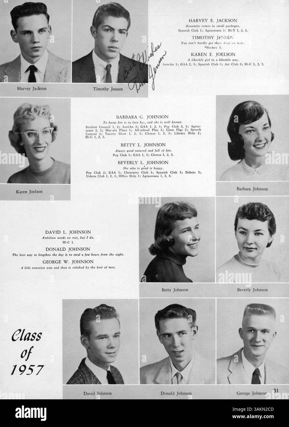The 1957 Aurean Yearbook from Richfield High School records the student ...