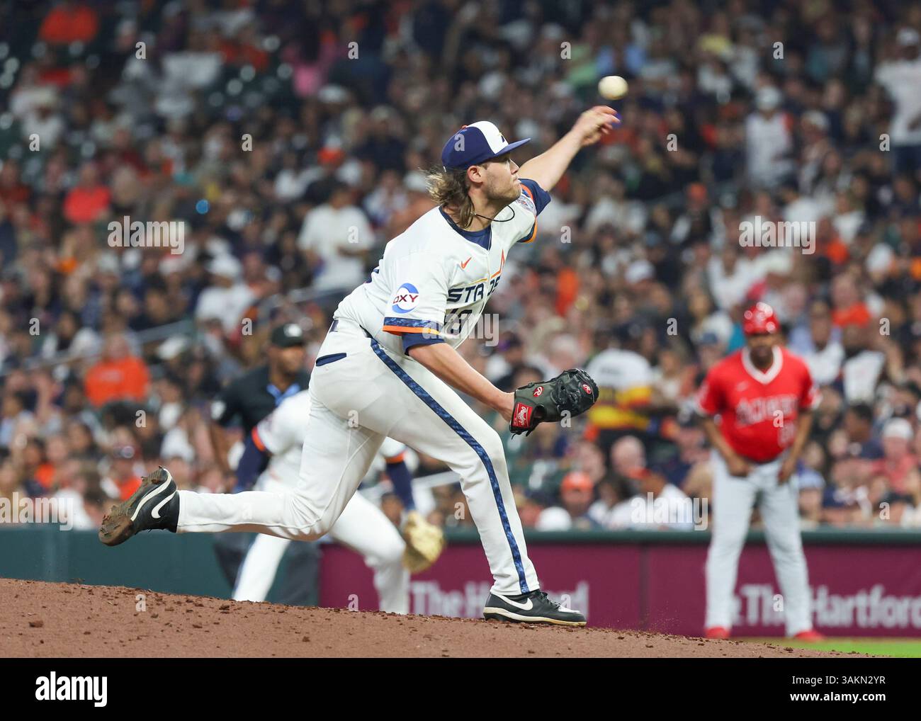 HOUSTON, TX - APRIL 12: Houston Astros pitcher Steven Okert (48) throws ...