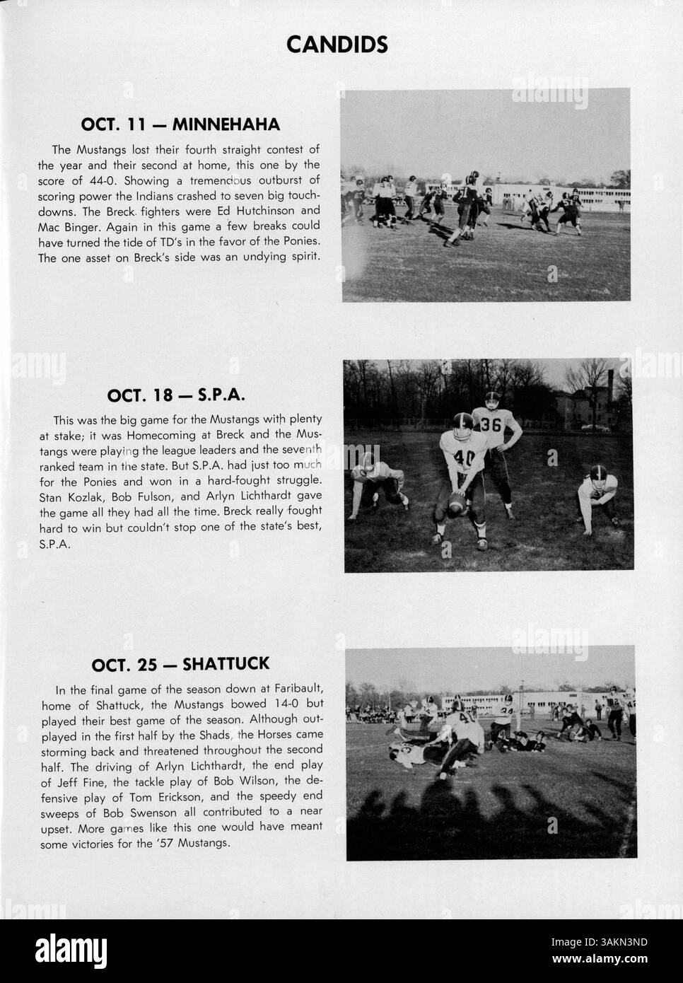 This 1958 Breck Yearbook, Mustang '58, features portraits of students ...