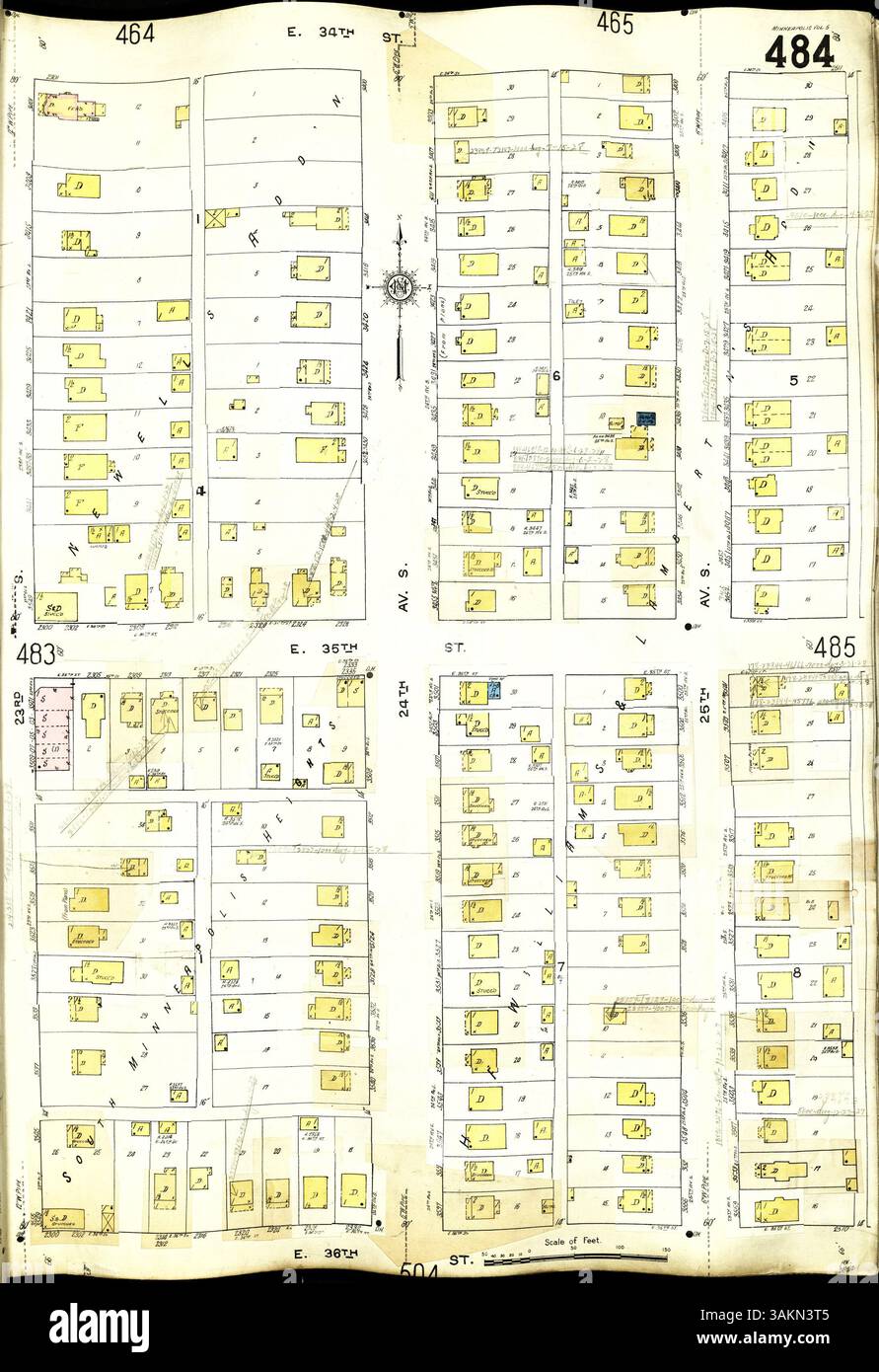 Sanborn Insurance Maps of Minneapolis, Volume 5, illustrate the city's ...