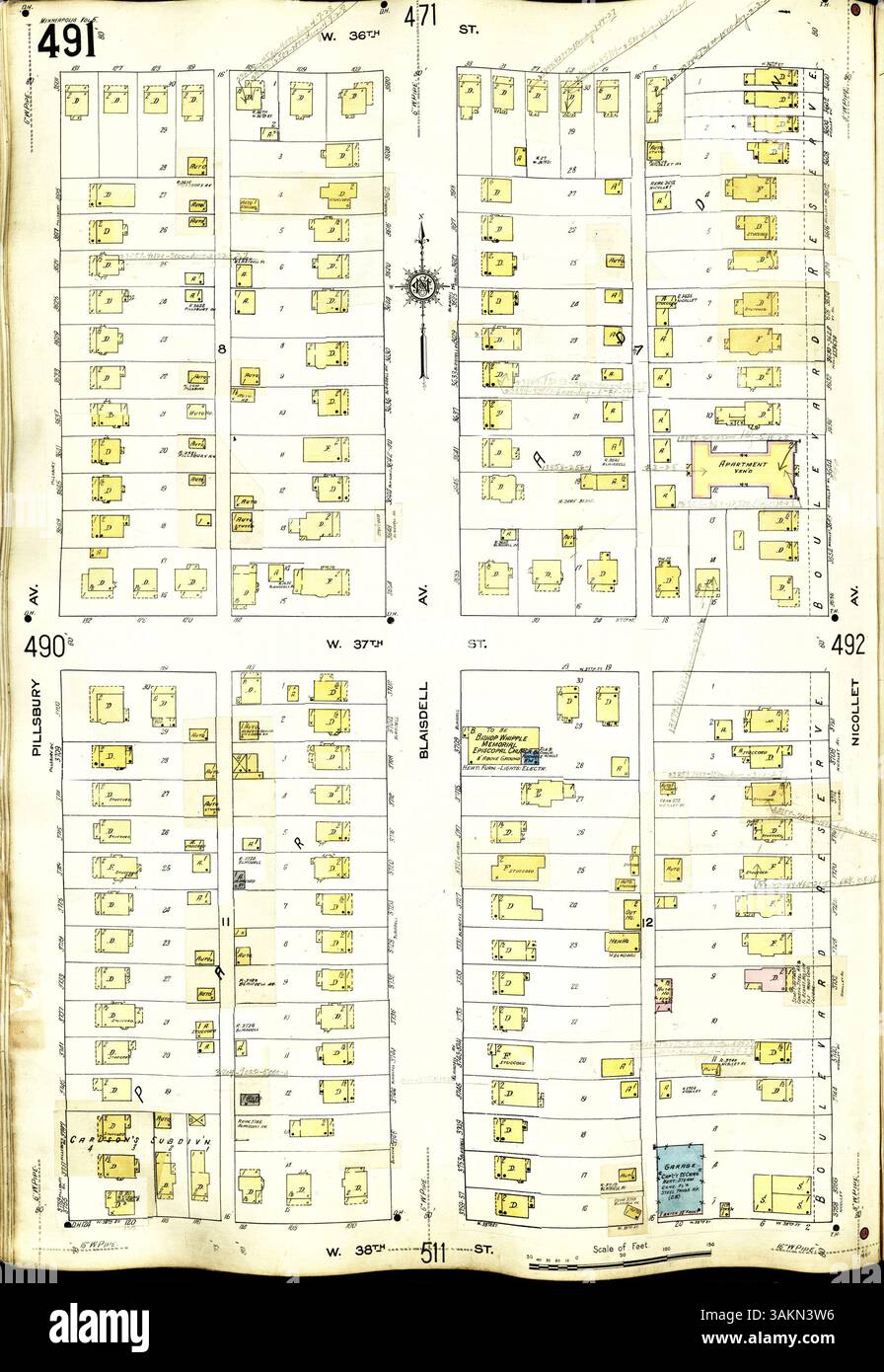 The Sanborn Insurance Maps of Minneapolis, Volume 5, illustrate the ...
