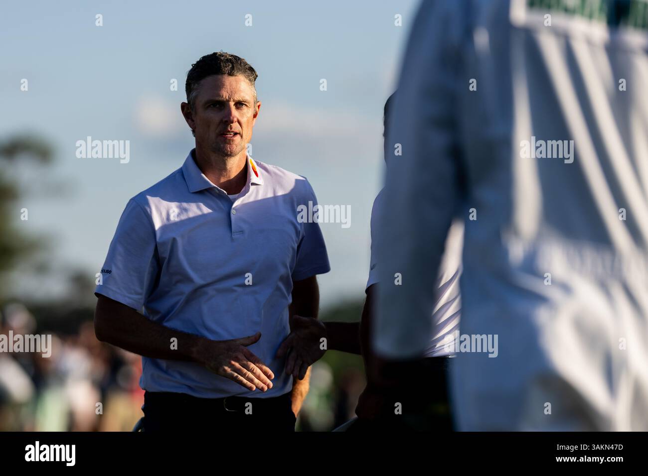 Justin Rose of, UK. , . after the third round of the 2025 Masters Golf ...